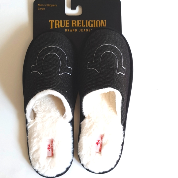 True Religion | Shoes | True Religion Mens Slippers Slides Big Logo ...